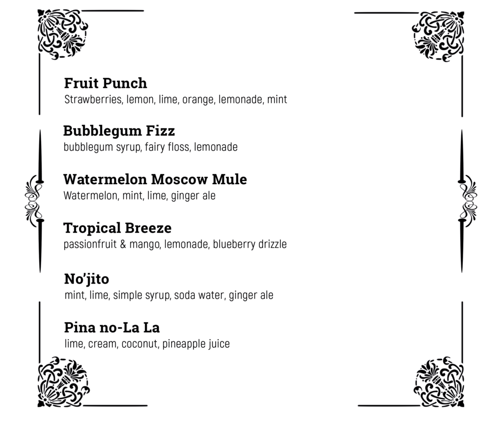 Cocktail Menu - The Monkey Bar
